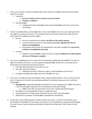 Module 1 exam - Module 1 Exam A nurse is providing information to a ...