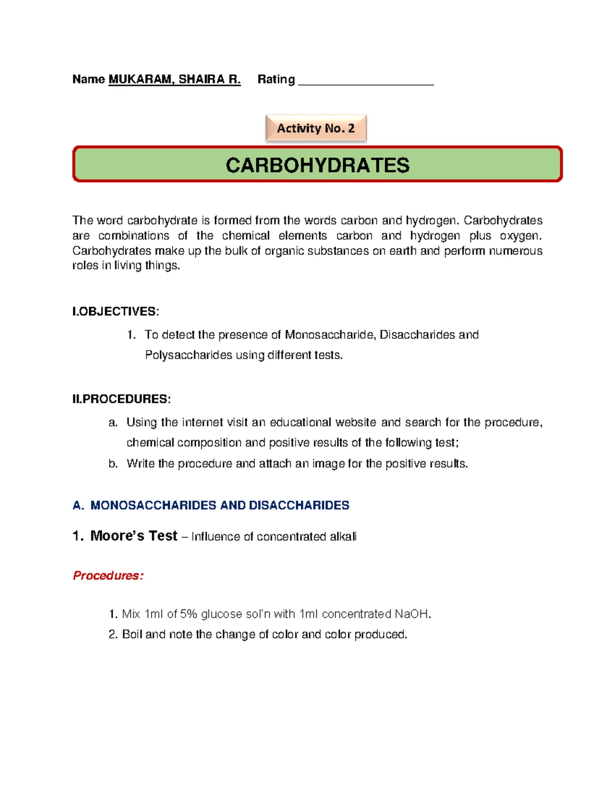 Carbohydrates - Reference: Bishop and Rodriguez - Clin chem 1 ...