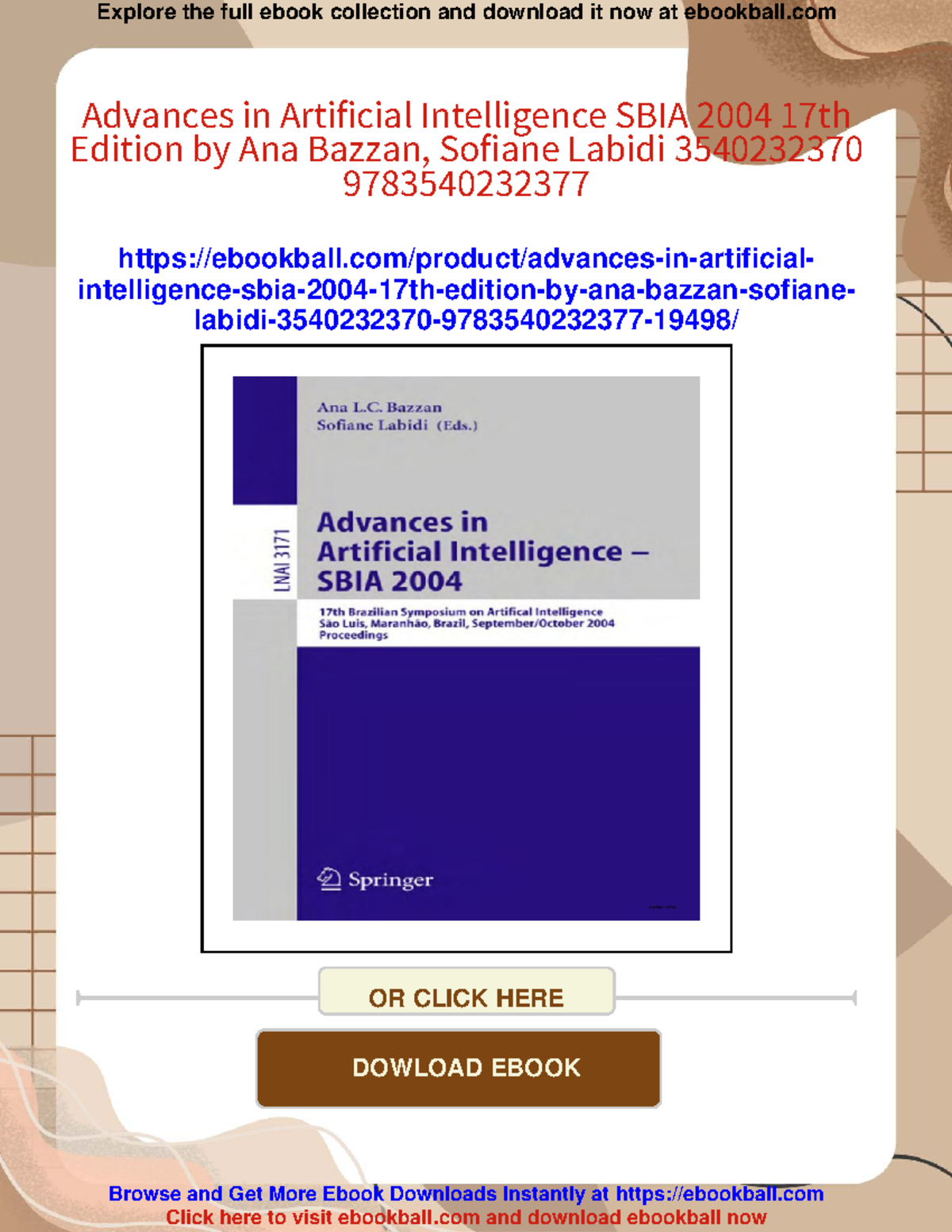 Advances in artificial intelligence SBIA 2004 17th edition proceedings ...