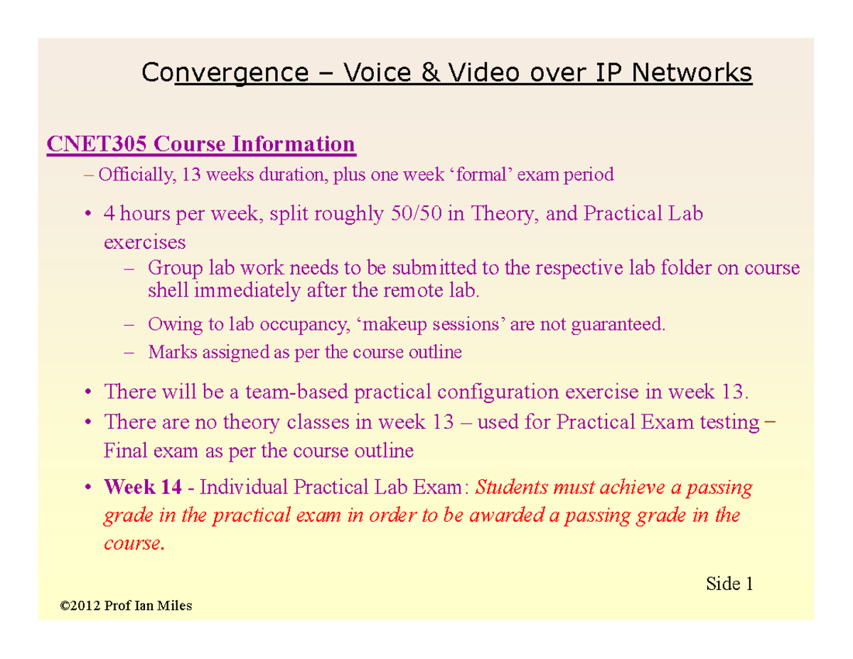 CNET305 Theory Note - Week 1 Overview and Course Details - Studocu