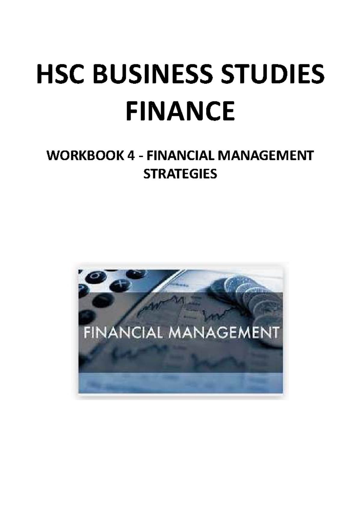 2025 HSC Business Studies Workbook 4: Financial Management Strategies ...