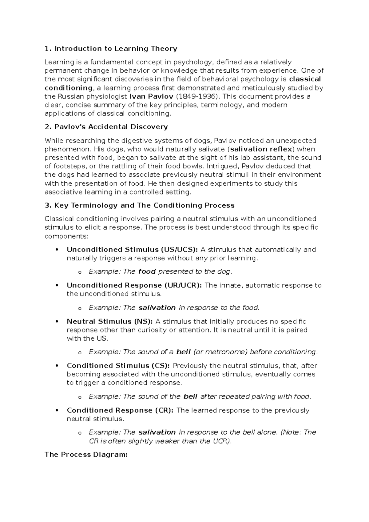 PSY101: Classical Conditioning Overview and Key Concepts - Studocu
