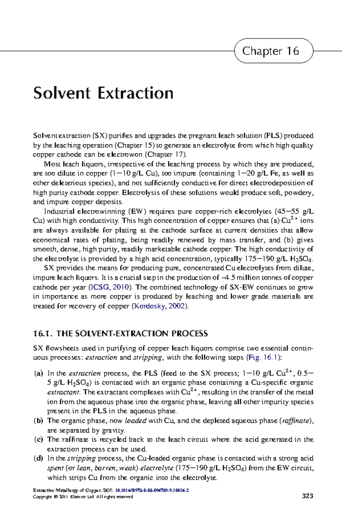 Chapter 16 - Overview of Solvent Extraction in Copper Metallurgy - Studocu
