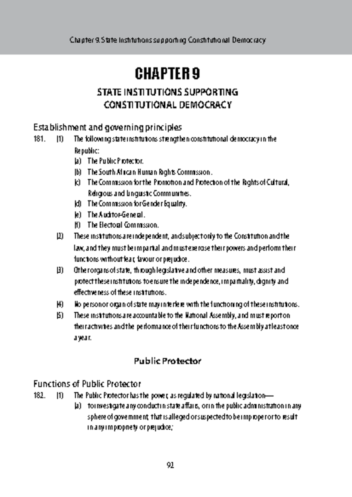 Chapter 9: State Institutions Supporting Constitutional Democracy (1996 ...