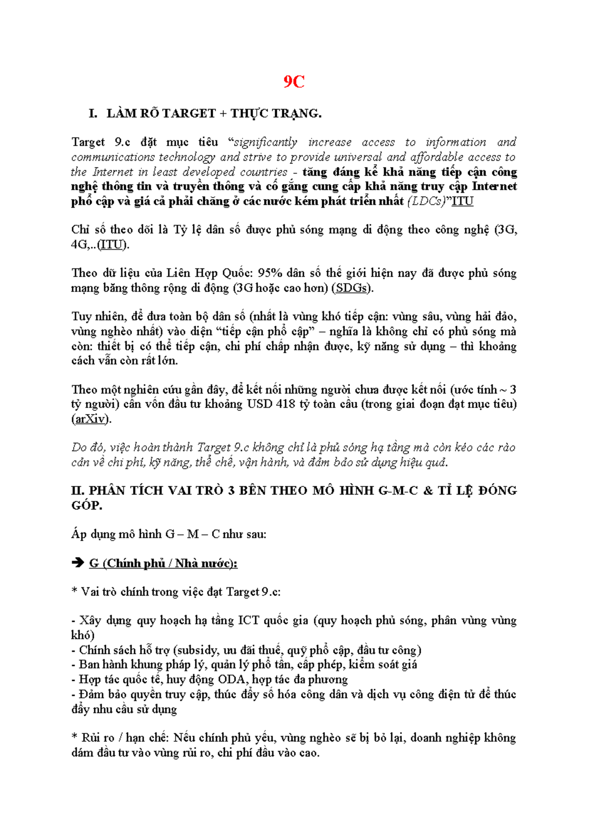 9C - Phân Tích Target 9.c: Tiếp Cận Công Nghệ Thông Tin - Studocu