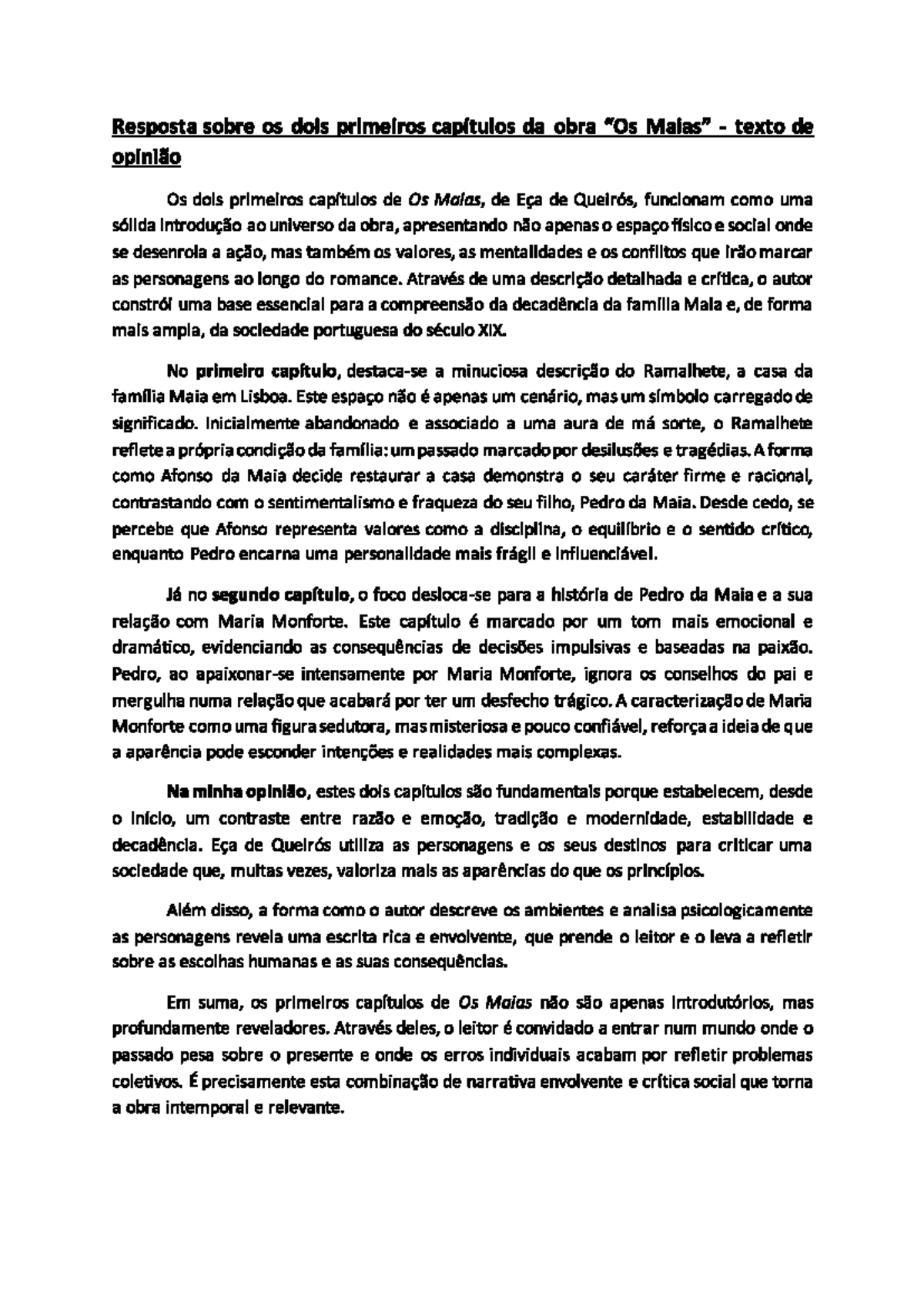 Revisões dos Primeiros Capítulos de "Os Maias" - Português 11º Ano ...