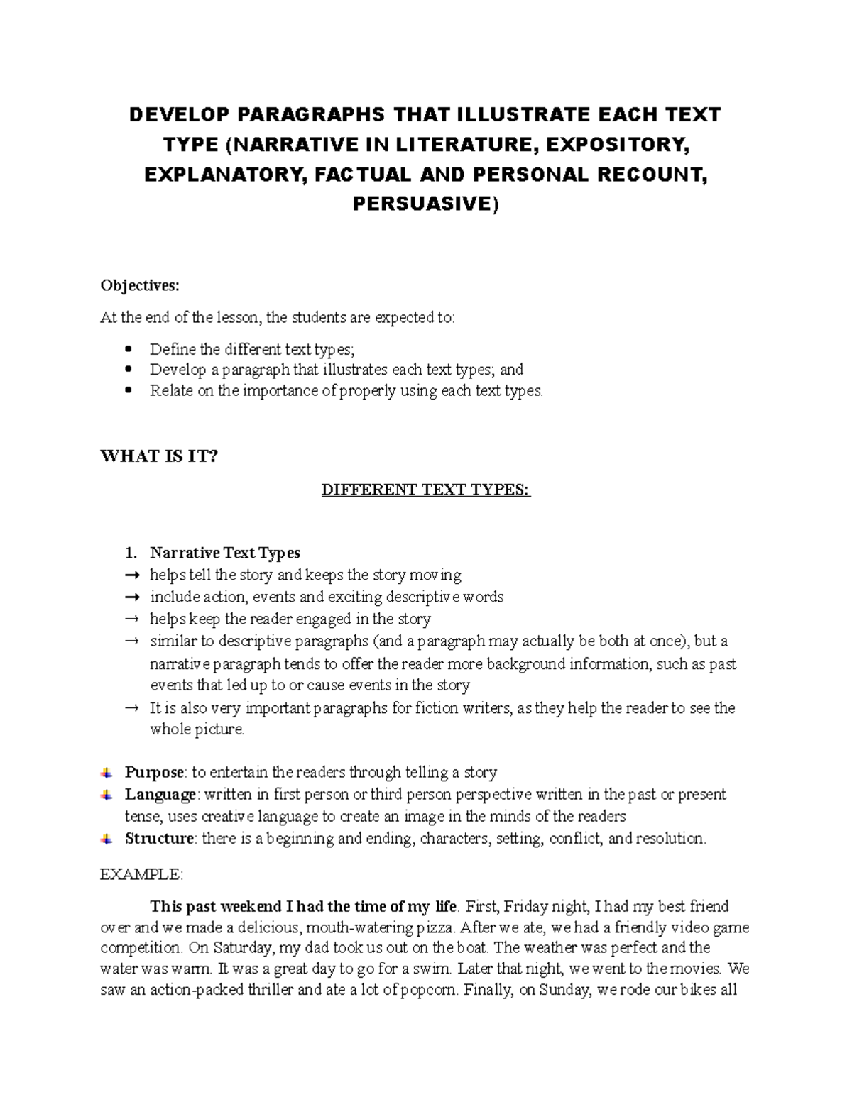 Text Types Module 04302024: Developing Narrative, Expository, and ...