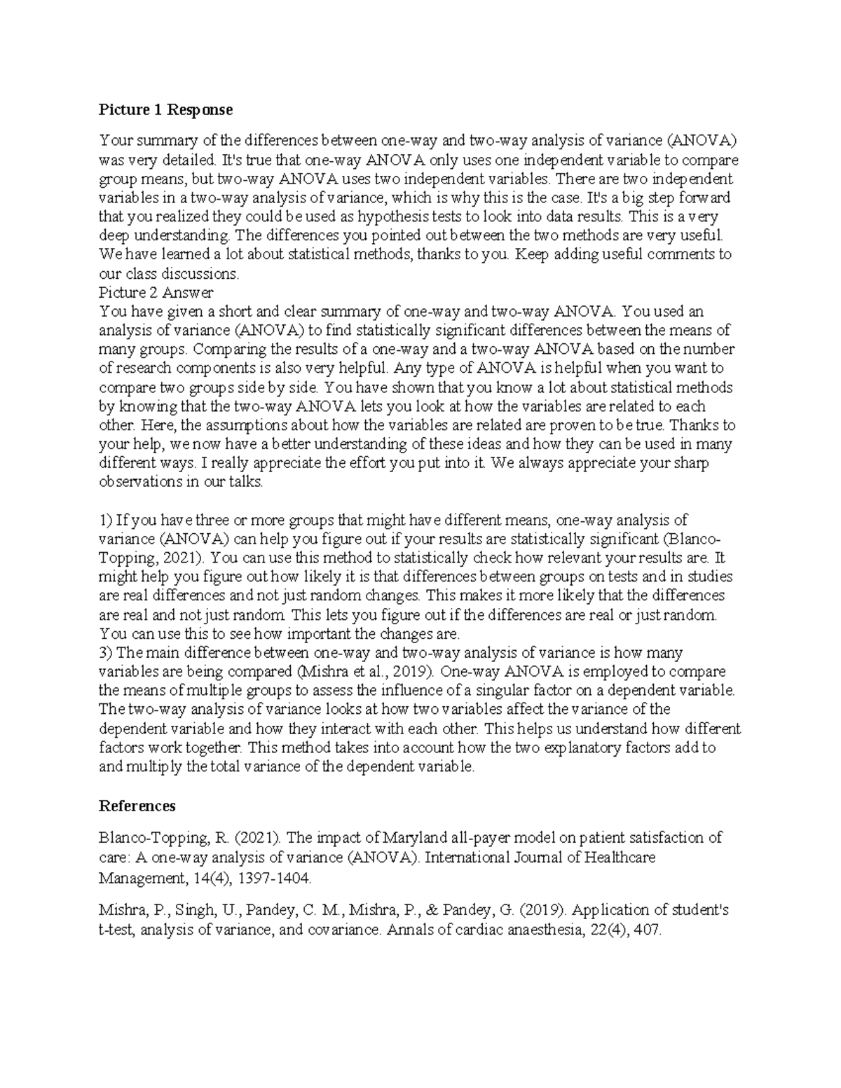 ANOVA Analysis: Understanding Variance in Statistical Methods - Studocu