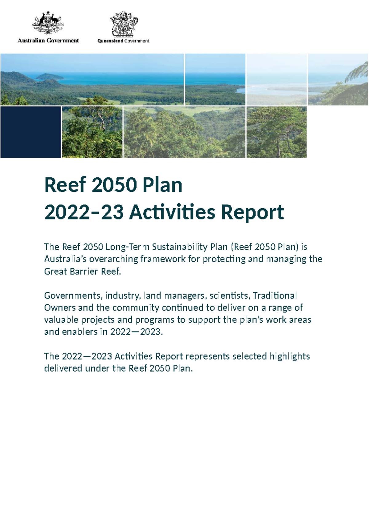 Reef 2050 Plan Activities Report 2022-2023: Key Highlights and Actions ...