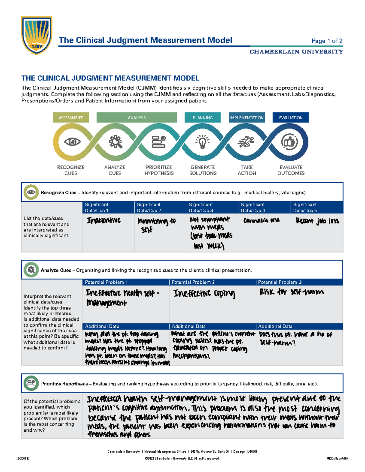 NR 326 Week 6 Clinical Judgment Measurement Model Analysis - Studocu