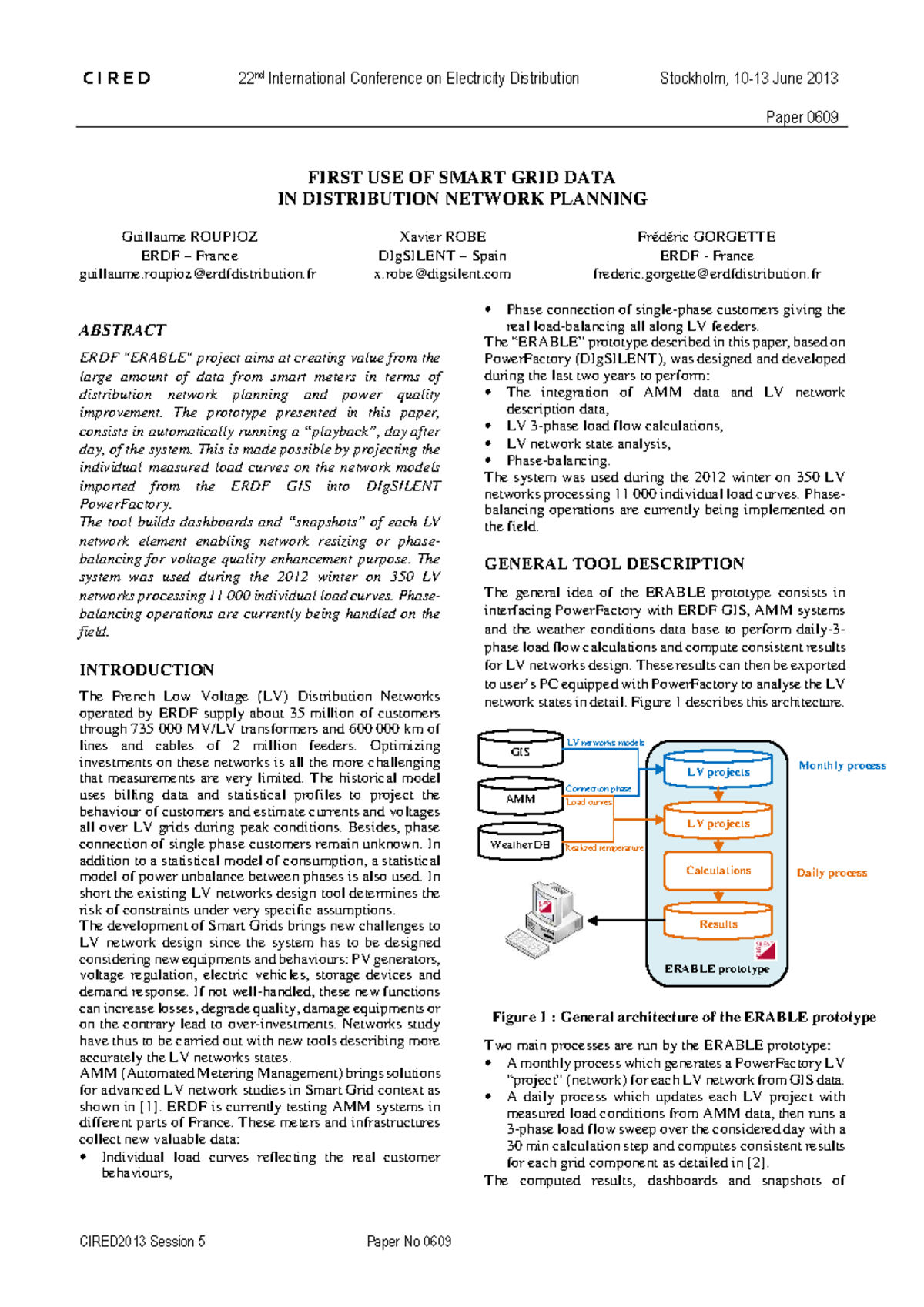 Linky Smart Grid - N.A - Paper 0609 FIRST USE OF SMART GRID DATA IN ...