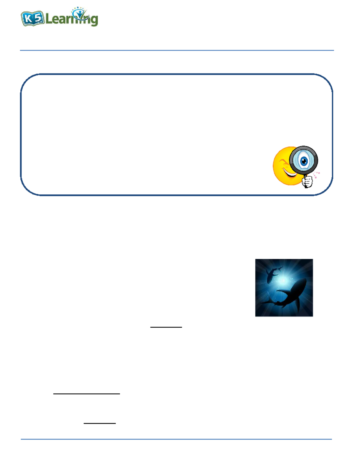 Grade 3 Reading Worksheet: Context Clues & Ocean Floor Exploration ...