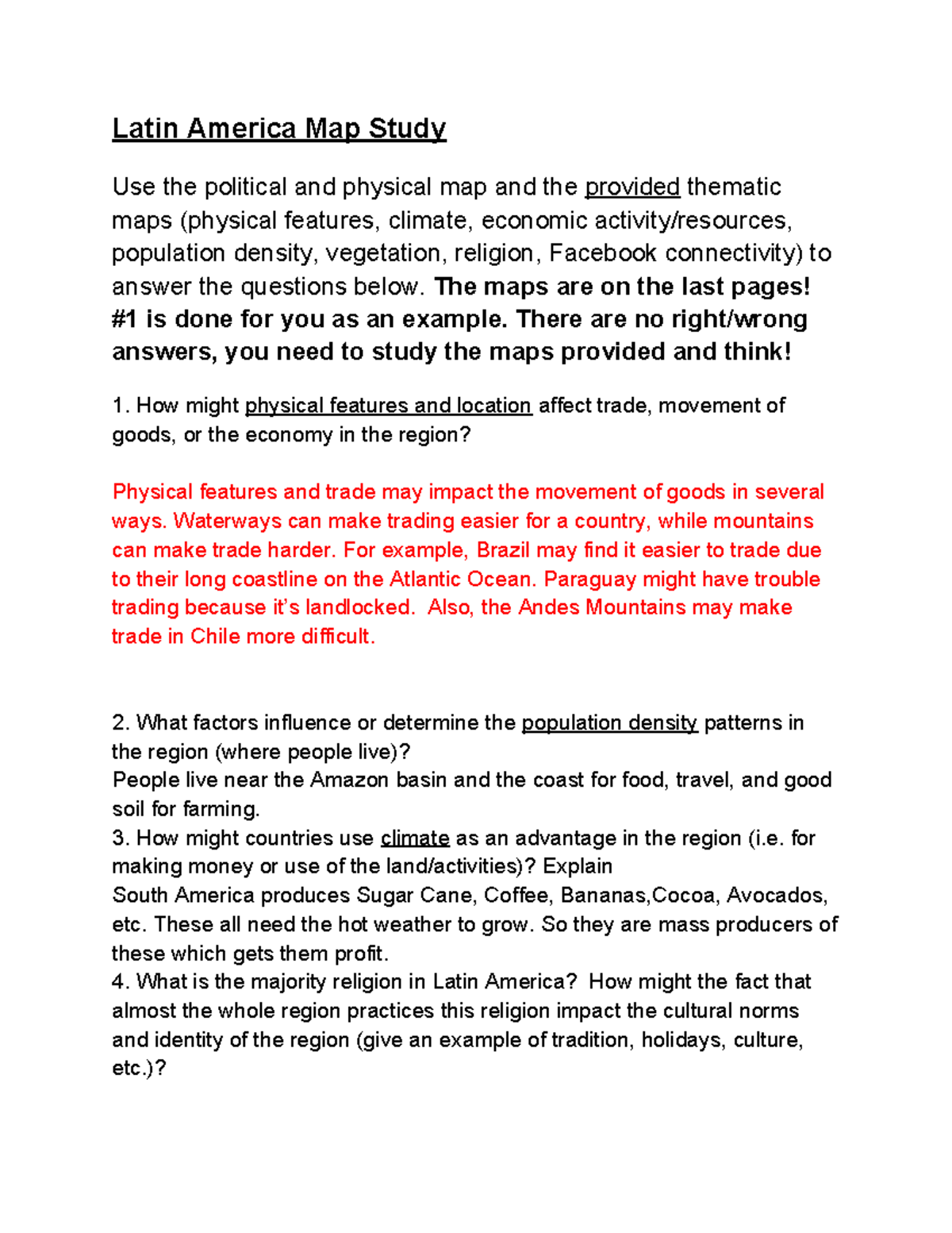 Latin America Map Study: Political & Physical Features Analysis - Studocu