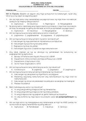 Ap8-q3-summativetest-week-4 compress - Araling Panlipunan 8 Summative ...