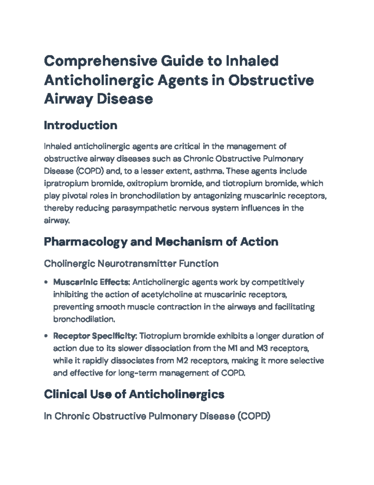 Comprehensive Guide: Inhaled Anticholinergic Agents in COPD Management ...