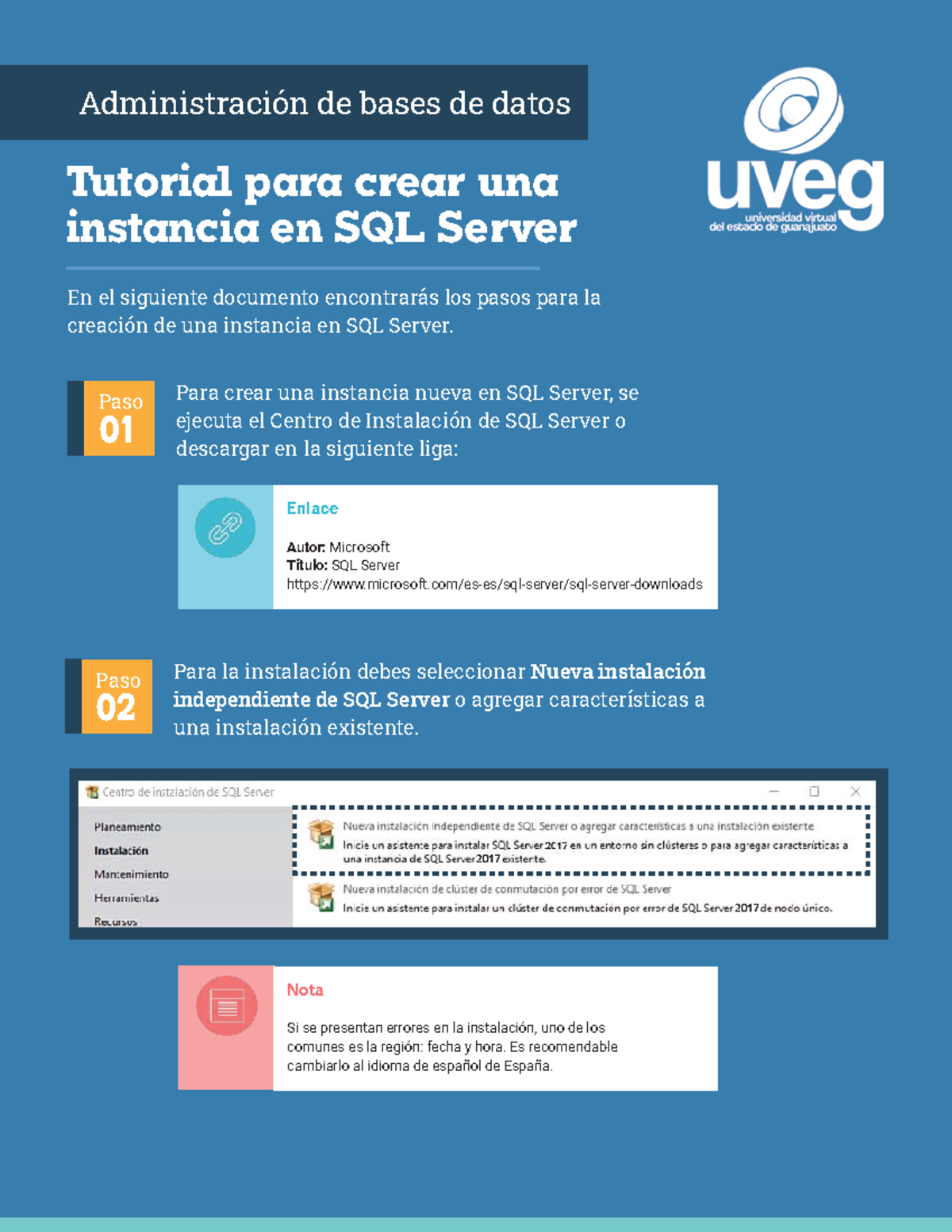 Tutorial para Crear Instancia en SQL Server CC - Studocu