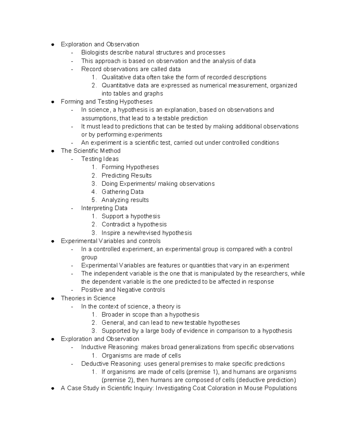 Scientific Inquiry: Observation, Hypotheses, and Methodology Overview ...