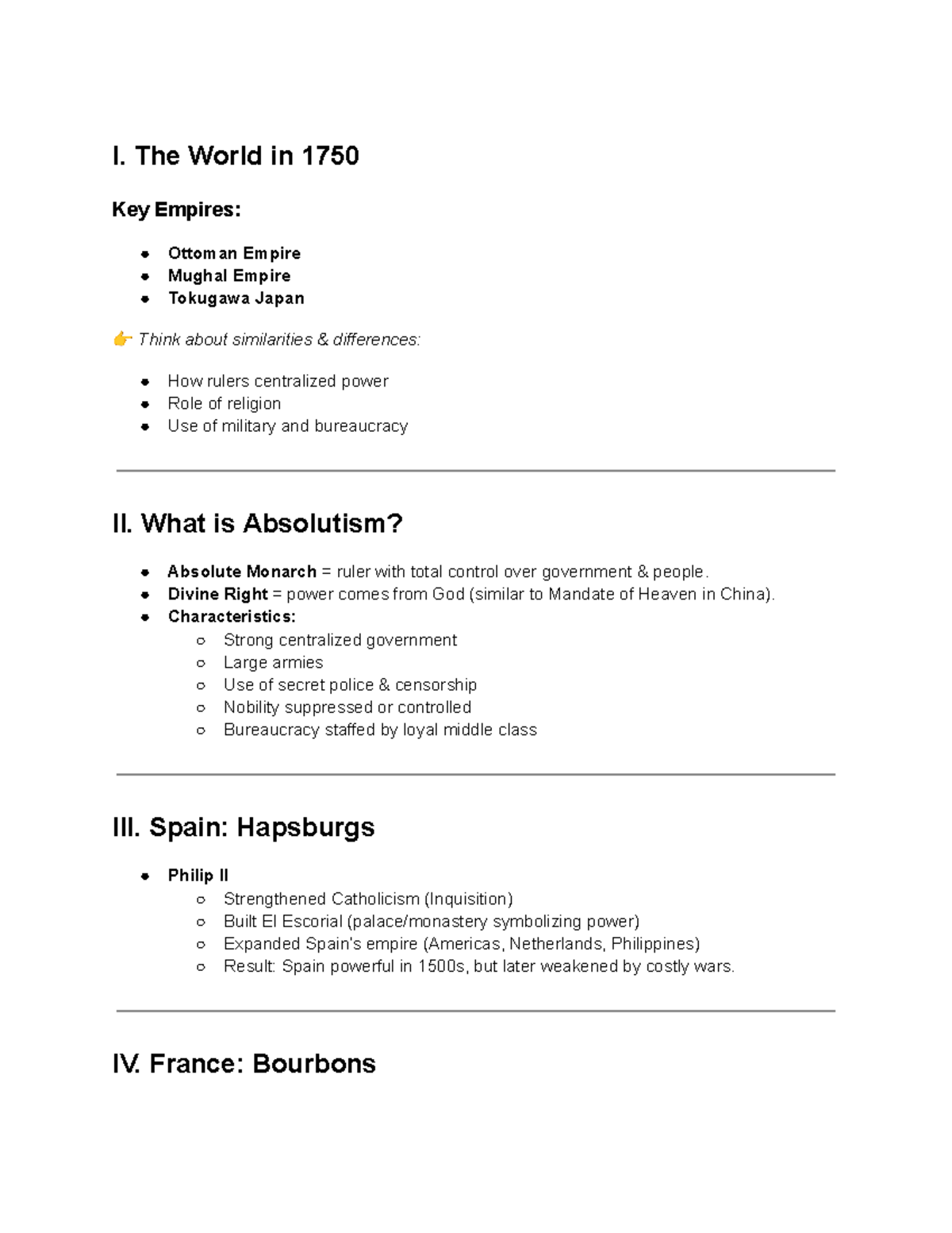 Absolutism in Europe: Key Concepts & Monarchs (HIST 101) - Studocu