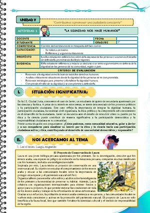 Sesión DE Aprendizaje N°5 DE 2do DPCC-2025 - SESIÓN DE APRENDIZAJE Código PO0501_FT_01/V Fecha ...