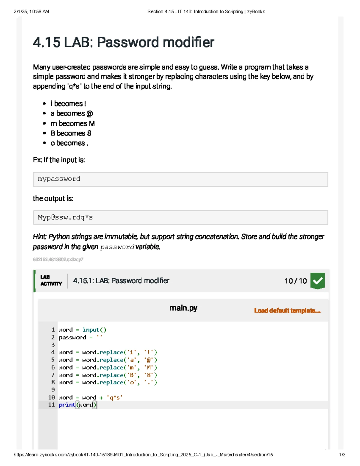 LAB 2.12: Formatting Names in IT 140 Intro to Scripting - Studocu