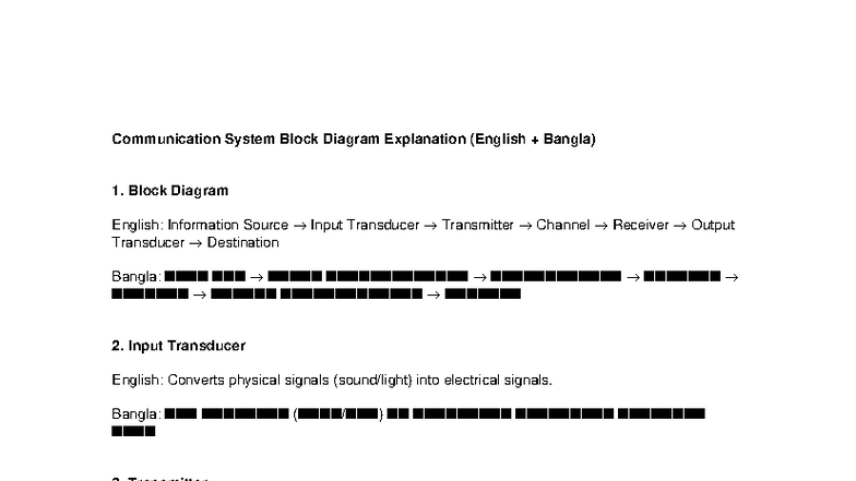 Communication System Bilingual - Communication System Block Diagram ...