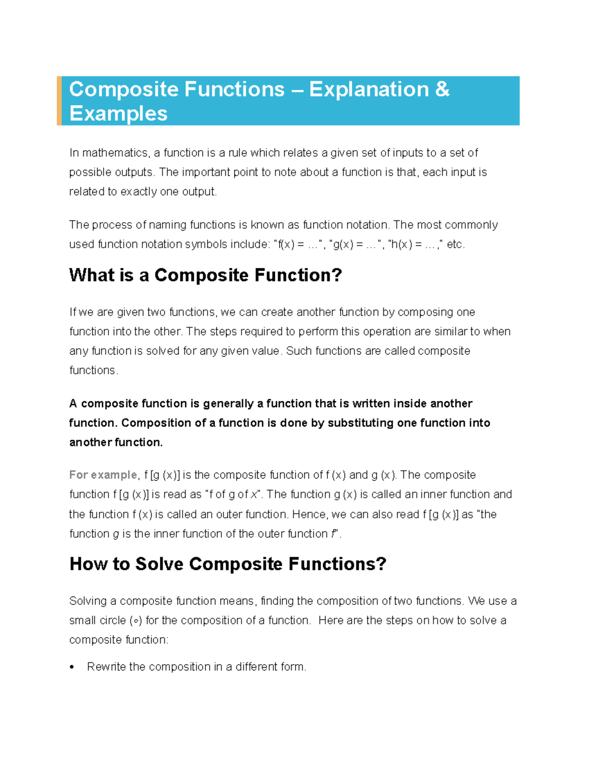 Lesson 5: Understanding Composite Functions with Examples - Studocu