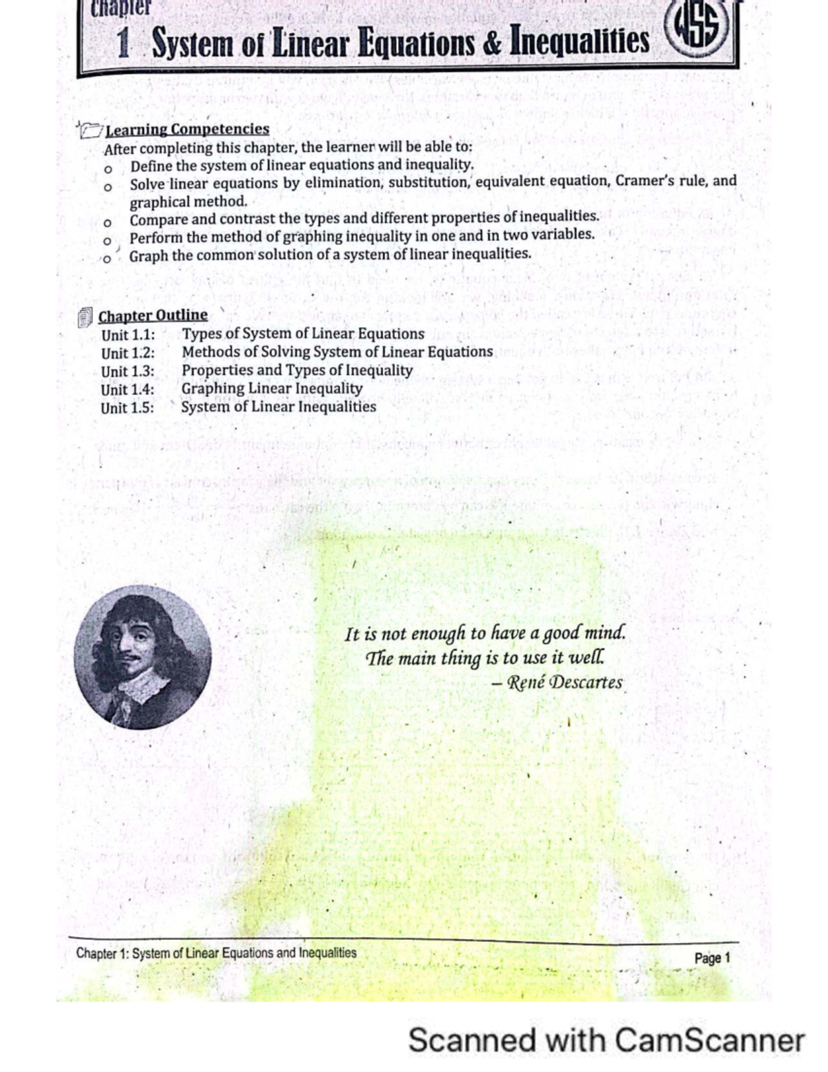 Chapter 1: Systems of Linear Equations and Inequalities (WSS) - Studocu