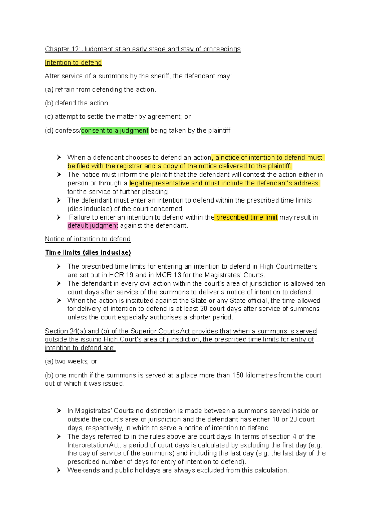Chapter 12: Civil Procedure - Early Judgments & Stay of Proceedings ...