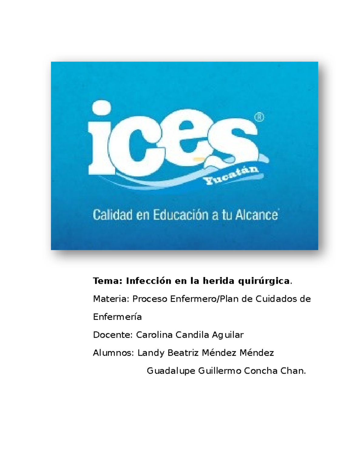 Infección en Herida Quirúrgica: Proceso de Cuidados de Enfermería (PAE ...
