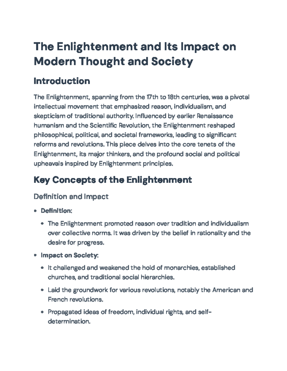 The Enlightenment: Ideas, Thinkers, and Social Movements (HIST 101 ...
