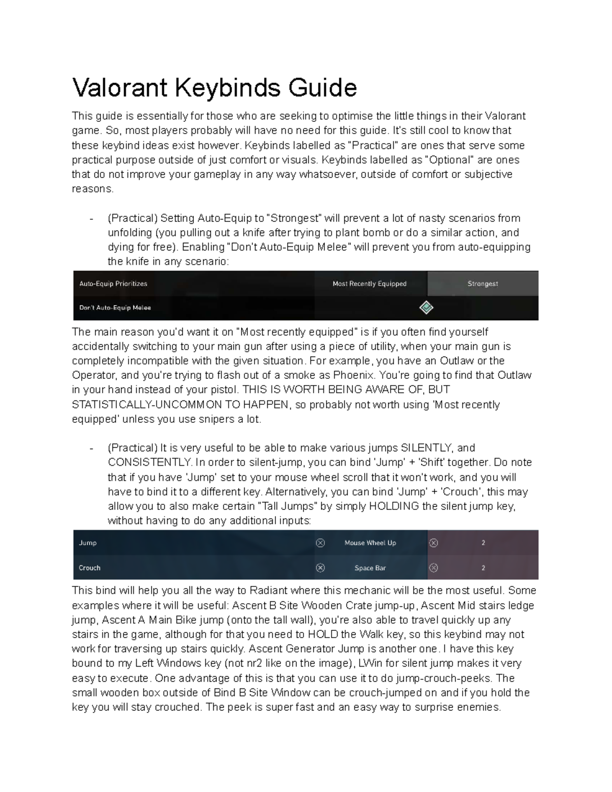 Valorant Keybinds Optimization Guide for Enhanced Gameplay Strategies - Studocu