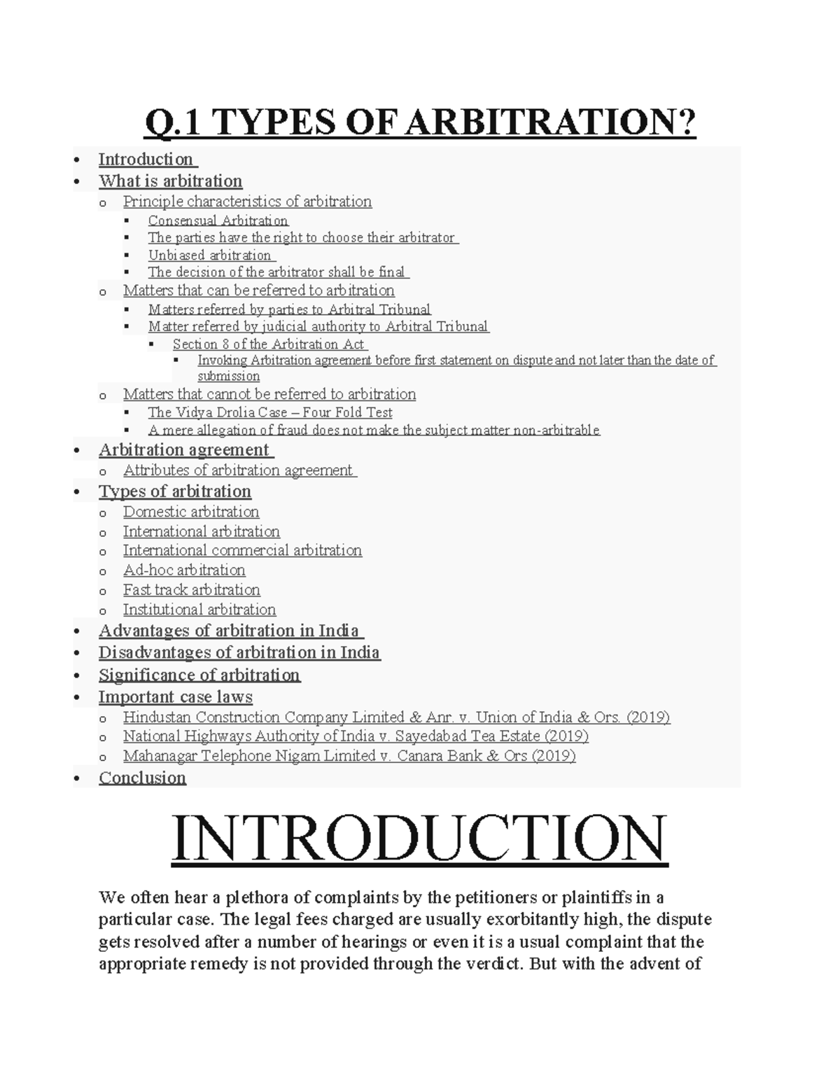 Types of Arbitration: An Overview of ADR SEM - Kabir - Studocu