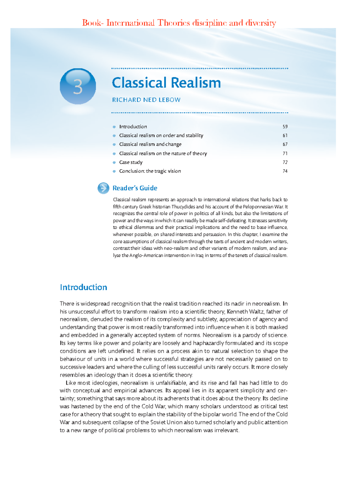 Classical realism in international relations: Theories and case studies ...