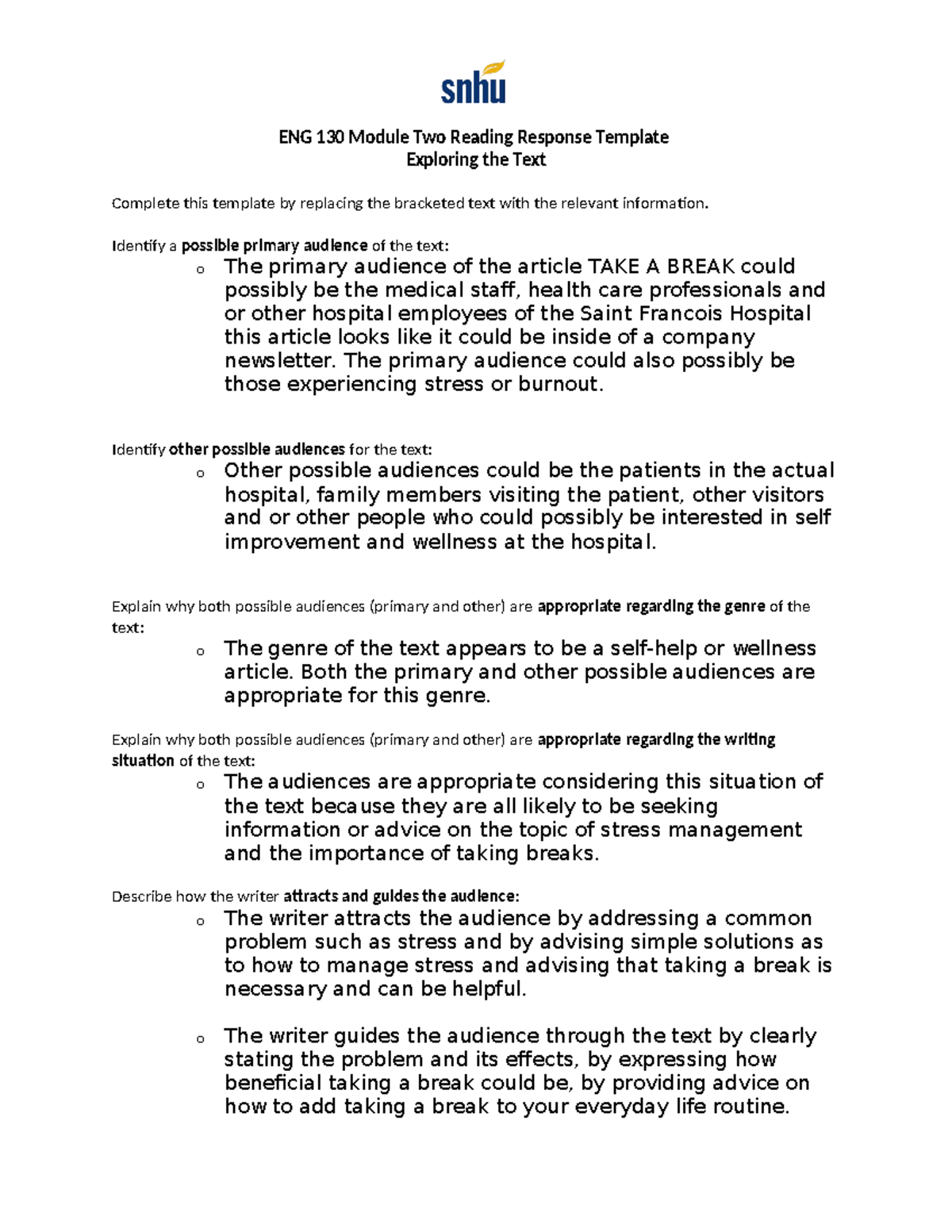 ENG 130 Module Two Reading Response Template copy - ENG 130 Module Two Reading Response Template ...