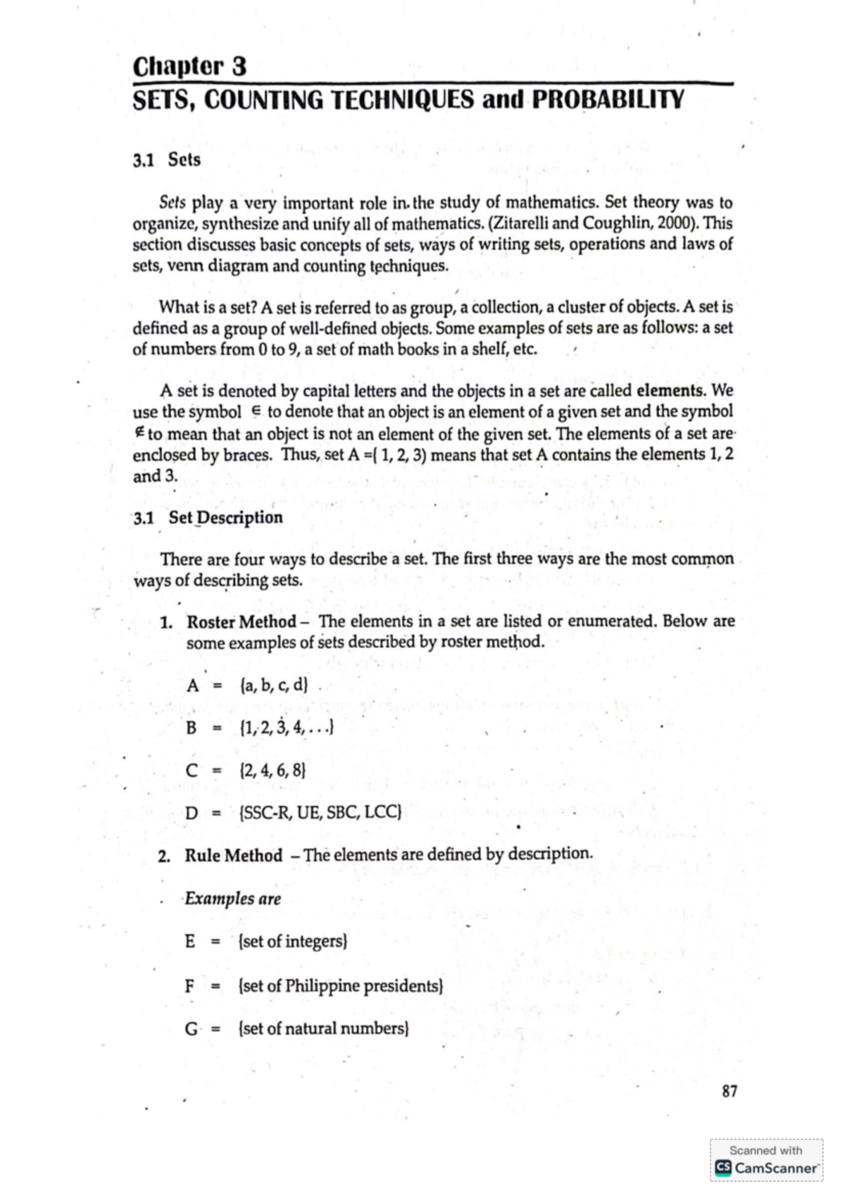 GEMA Midterm: Chapter 3 - Sets, Counting Techniques & Probability - Studocu