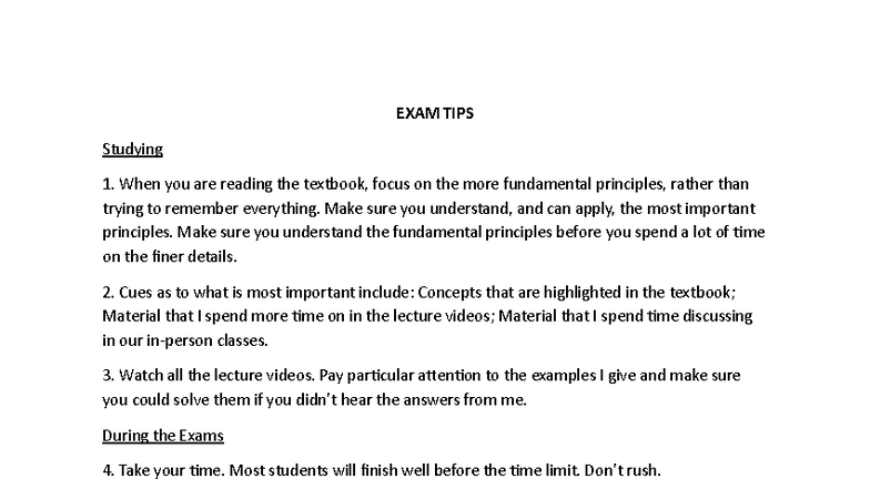 Final Exam Tips: Effective Study Strategies and Techniques - Studocu