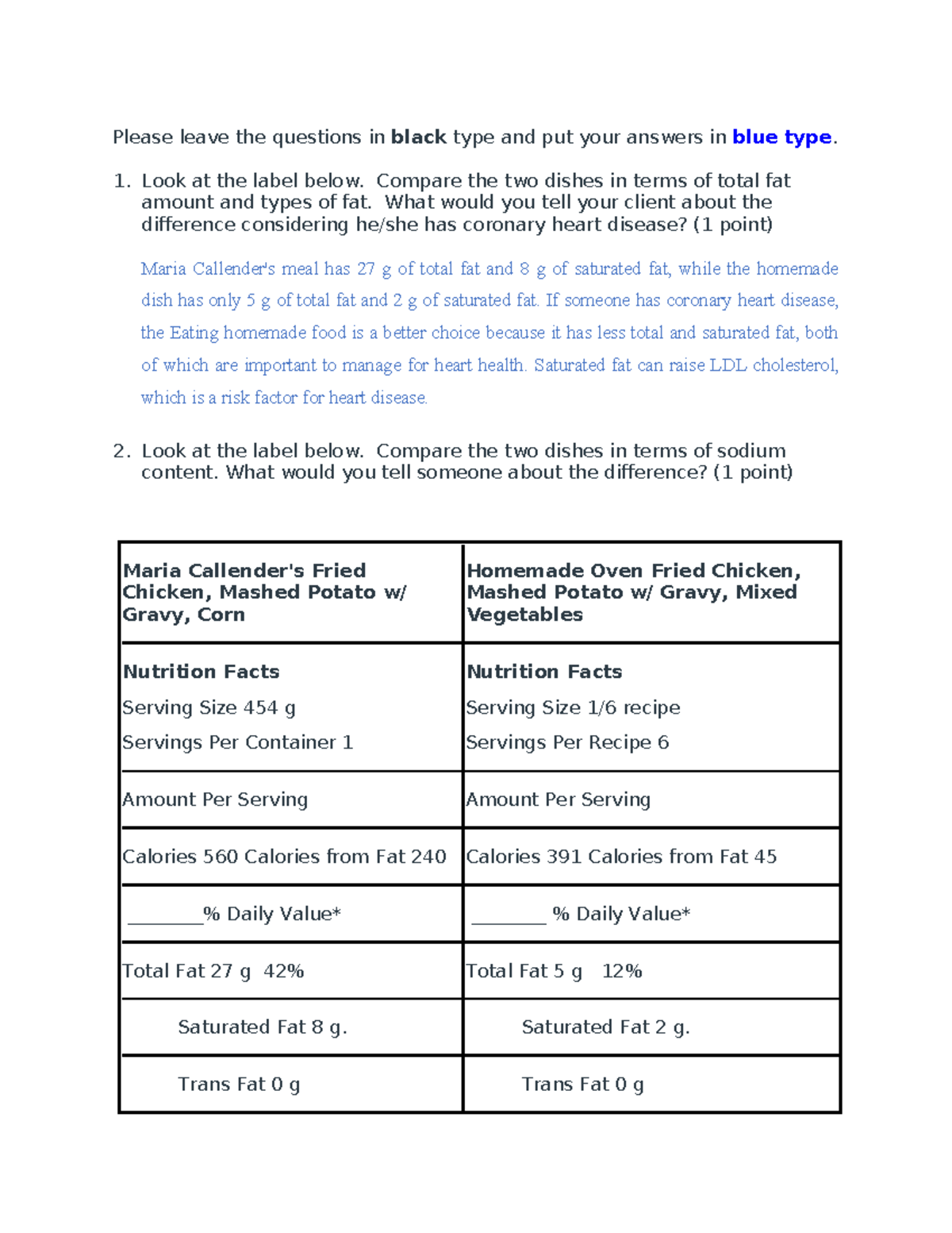 Cardiovascular Nutrition Assignment Worksheet (CVD 101) - Studocu