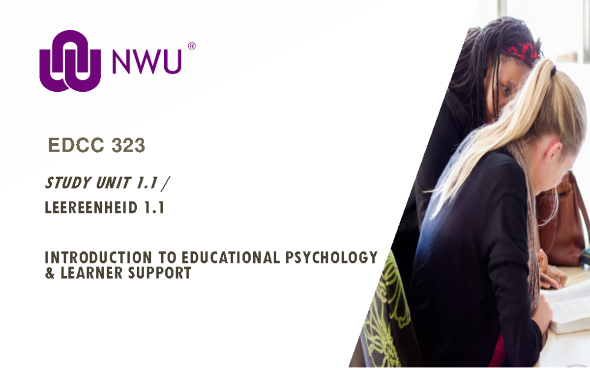 Output - ncaah - EDCC 323 STUDY UNIT 1 / LEEREENHEID 1. INTRODUCTION TO ...