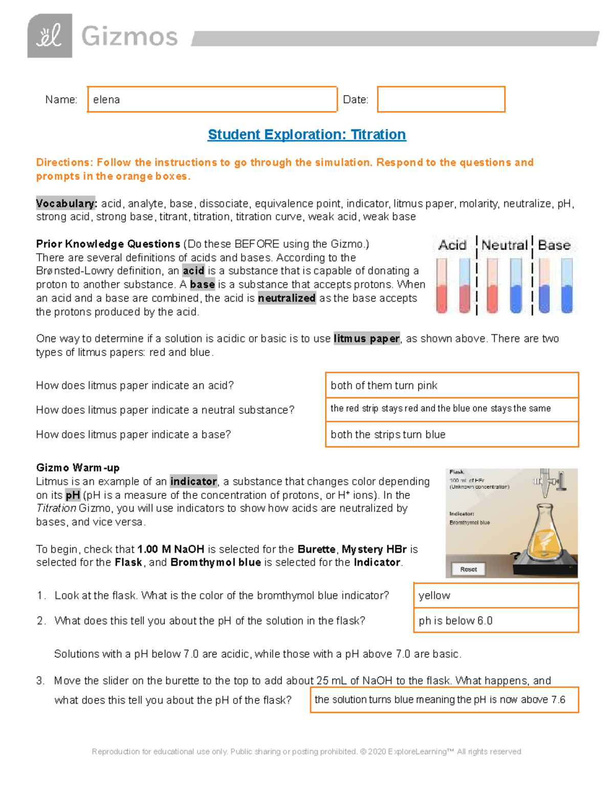 Gizmo Titration Simulation: Final Exam Study Guide SE - Studocu