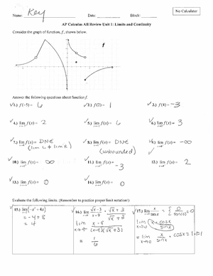 Test Review Unit 3 KEY - point out 8, AP Calculus AB Name Key Unit 3 ...
