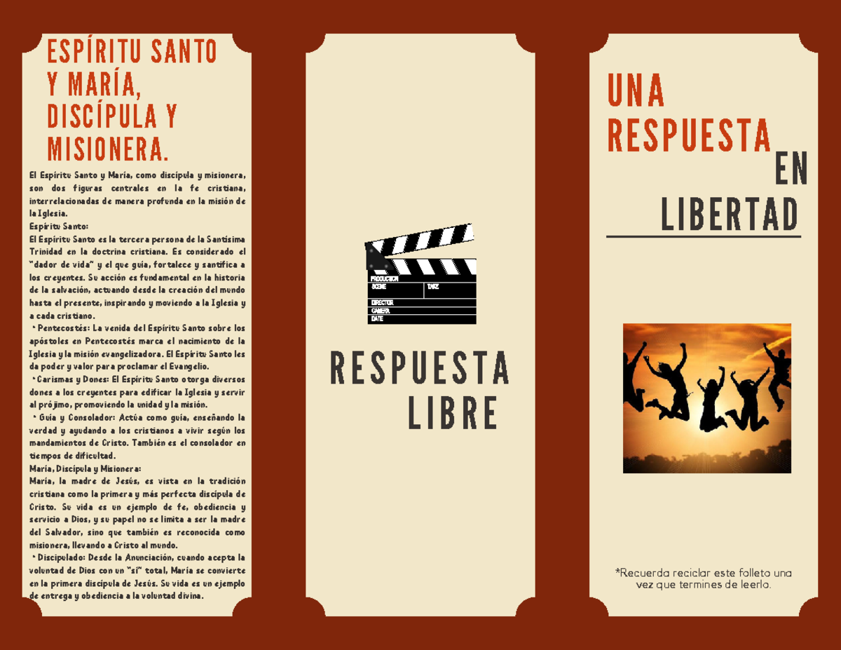 Folleto tríptico películas cine ilustrado moderno rojo - EN LIBERTAD EN ...