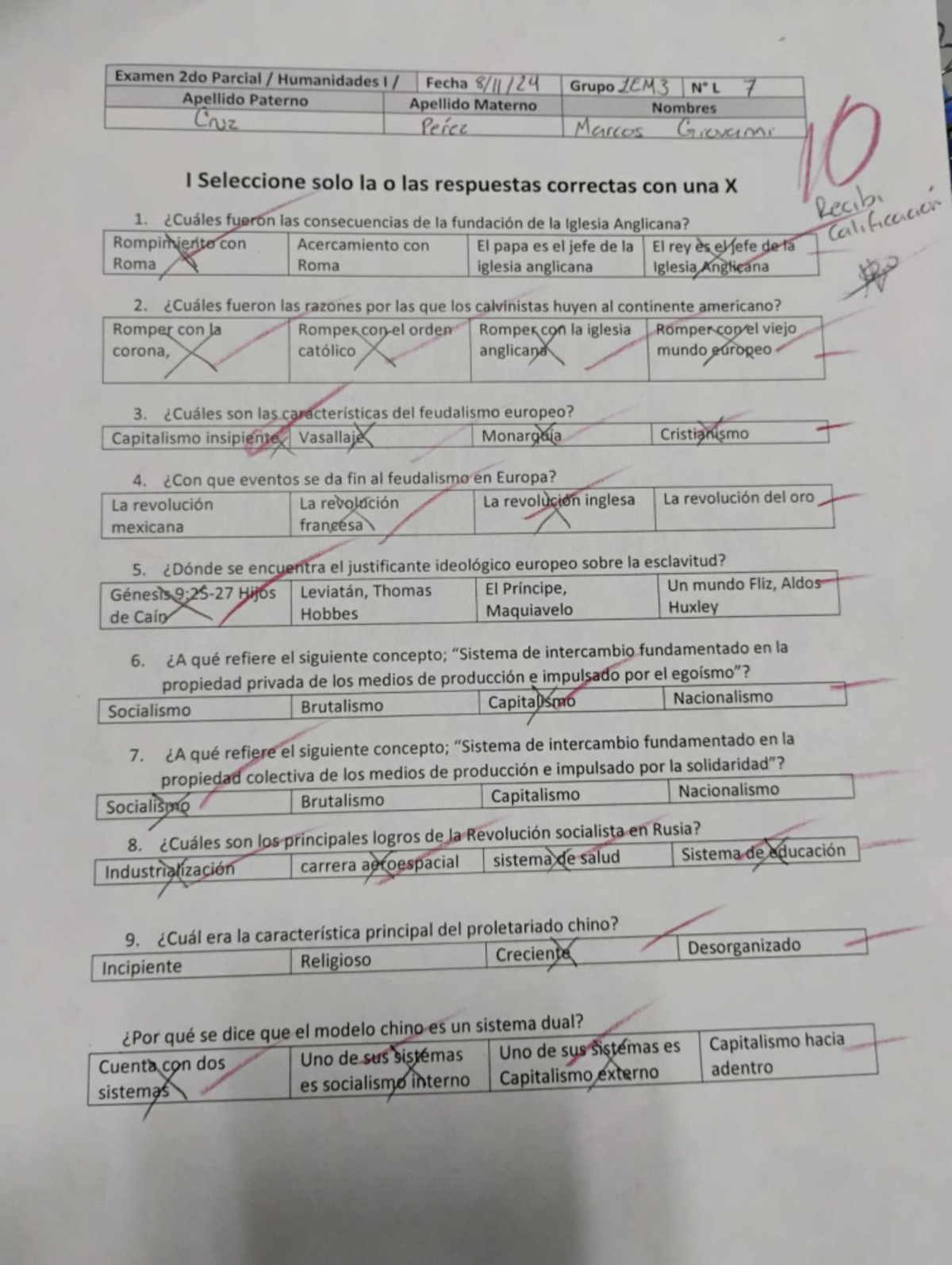 Examen 2do Humanidades JCM3 - Respuestas Correctas - Studocu