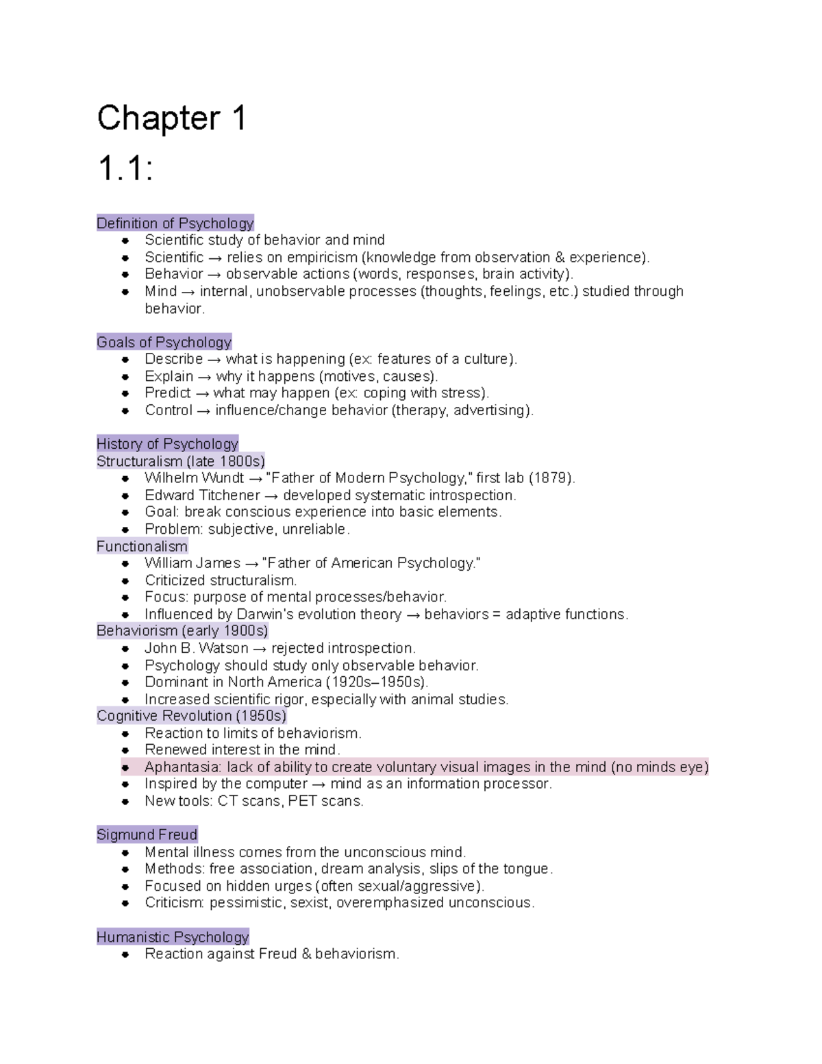Psychology 101: Chapter 1 - Foundations of Psychology and Research Methods - Studocu