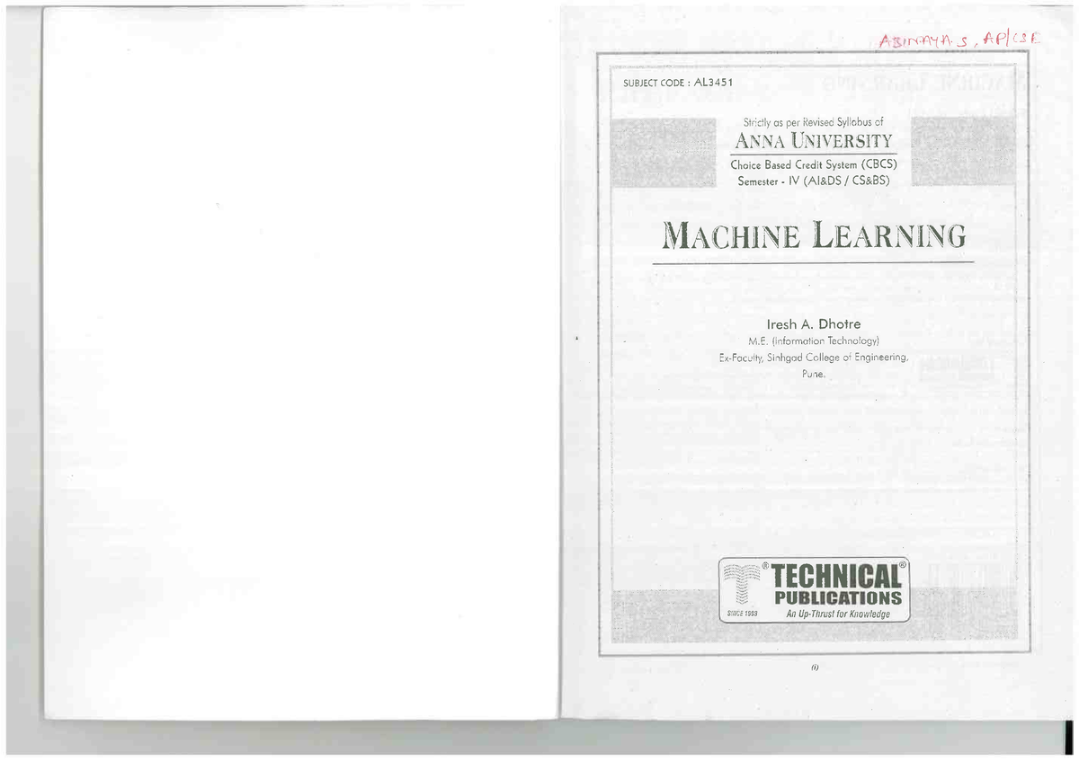 AL3451 Machine Learning Notes: Comprehensive Study Guide for Semester ...