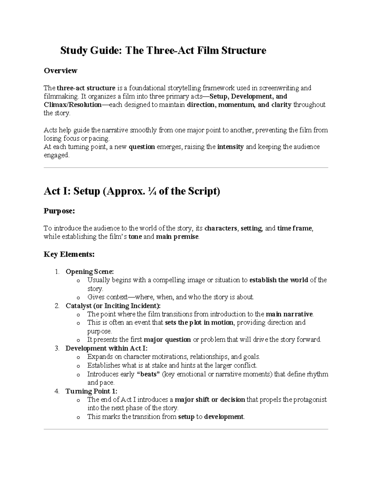 Film Structure and Narrative Techniques: Study Guide for Screenwriting ...