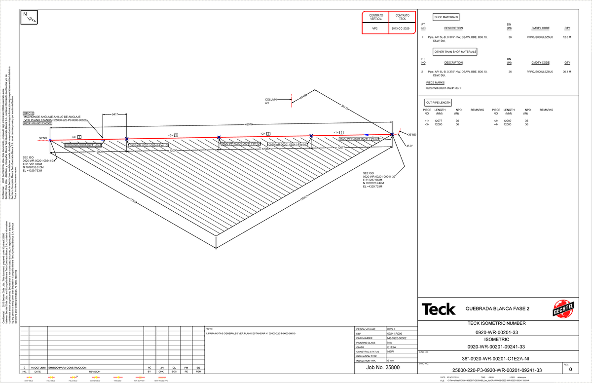 Contract 25800: Teck Isometric Drawing & Material List - Studocu