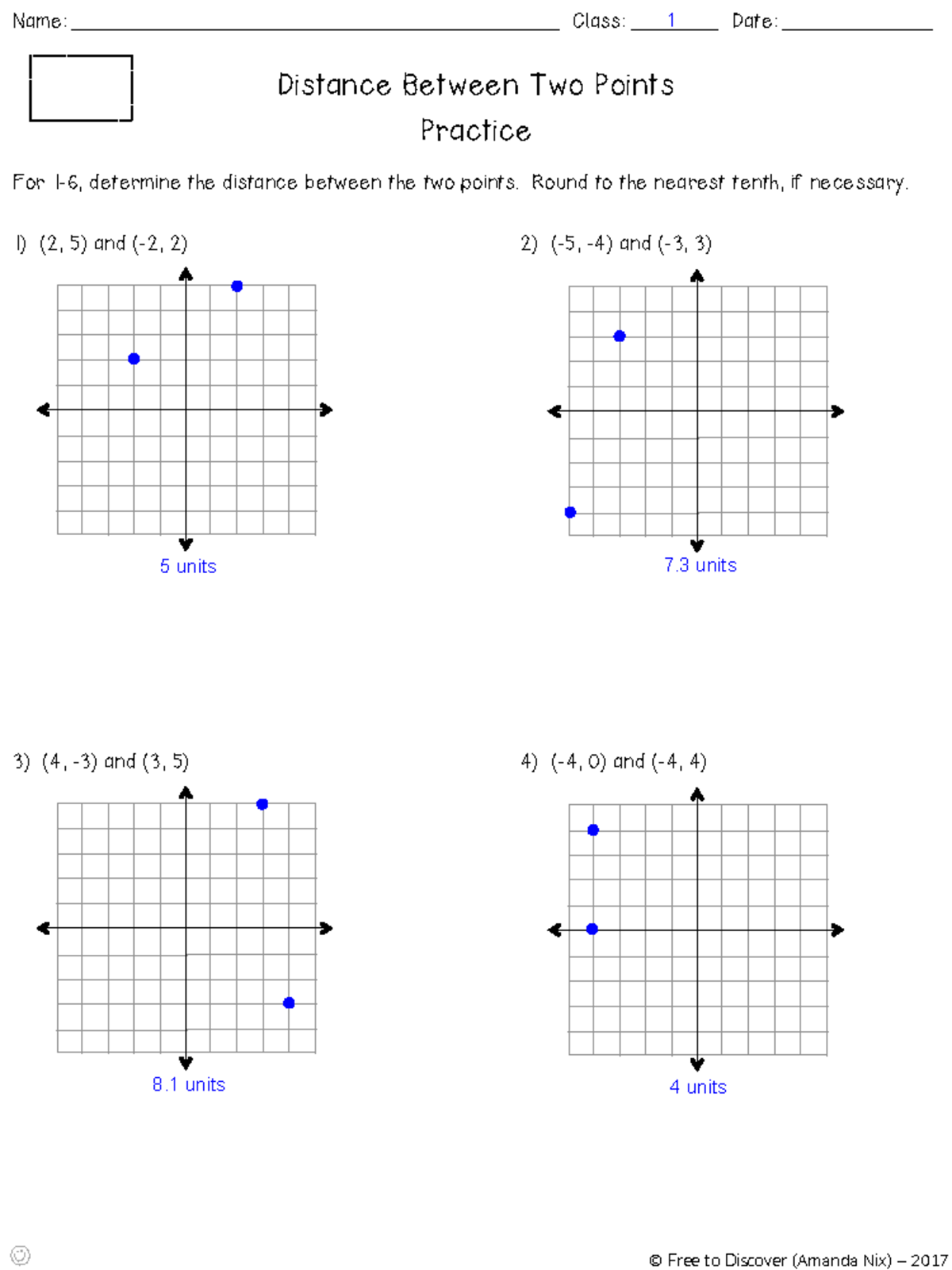 Practice Basic (done) - Distance between 2 points exercises - Name ...