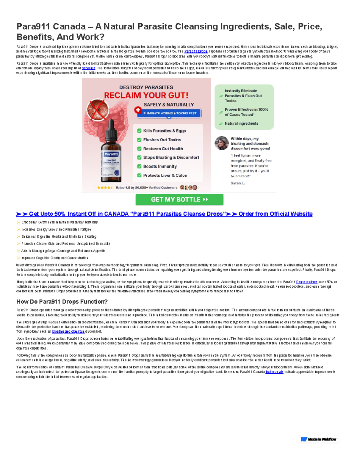 Para911 Canada: Natural Parasite Cleanse - Ingredients, Benefits & More ...