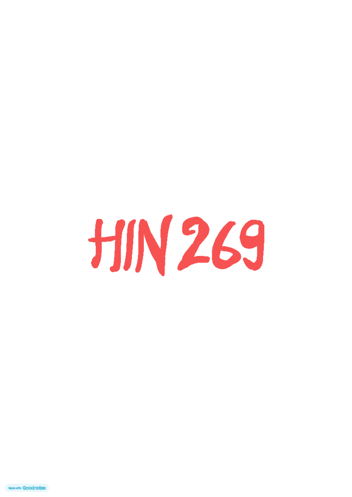 HIN269 Midterm Exam Review - Key Topics and Personal Notes - Studocu