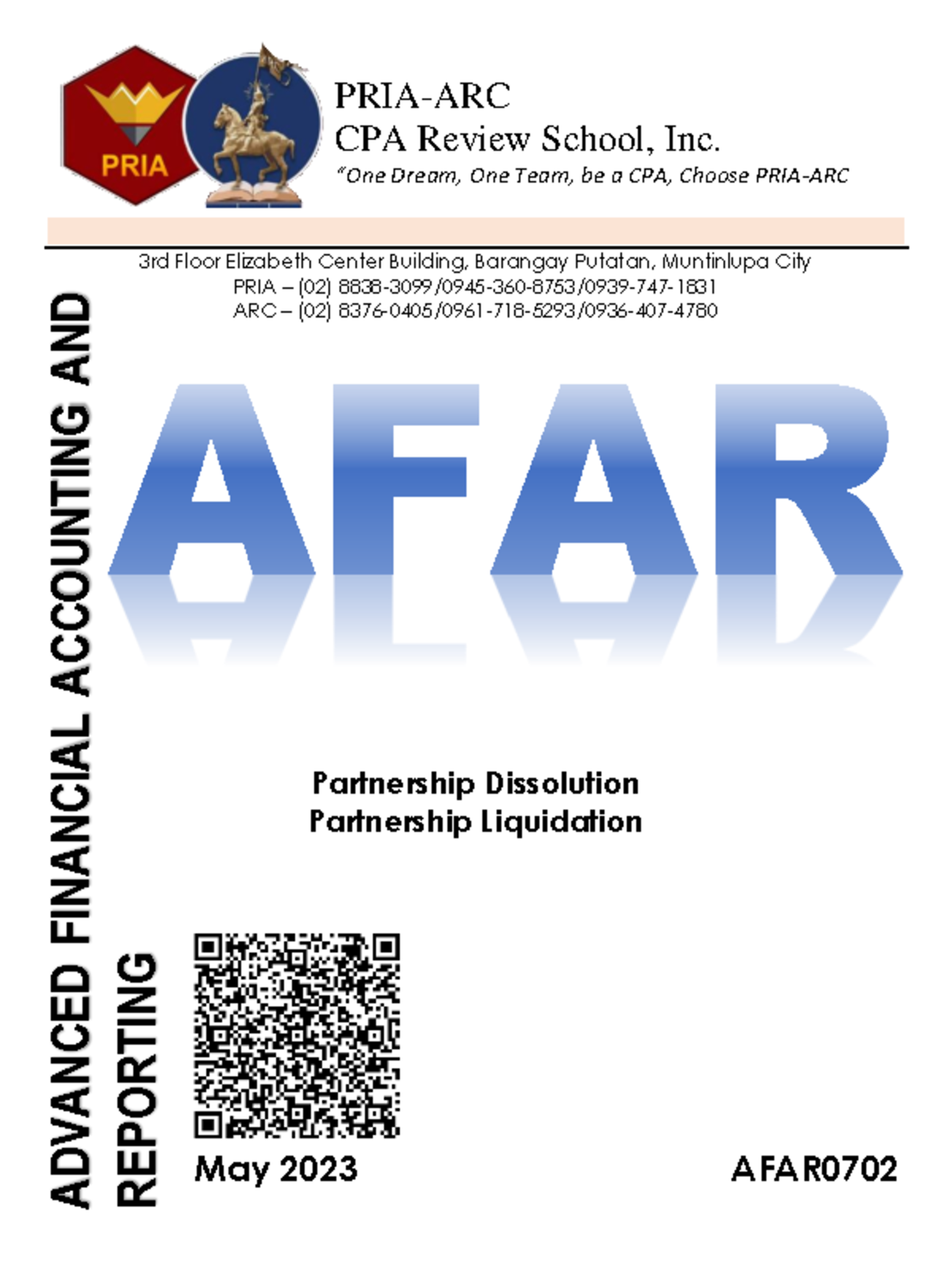 PRIA AFAR0702 Lecture Notes on Partnership Dissolution & Liquidation ...